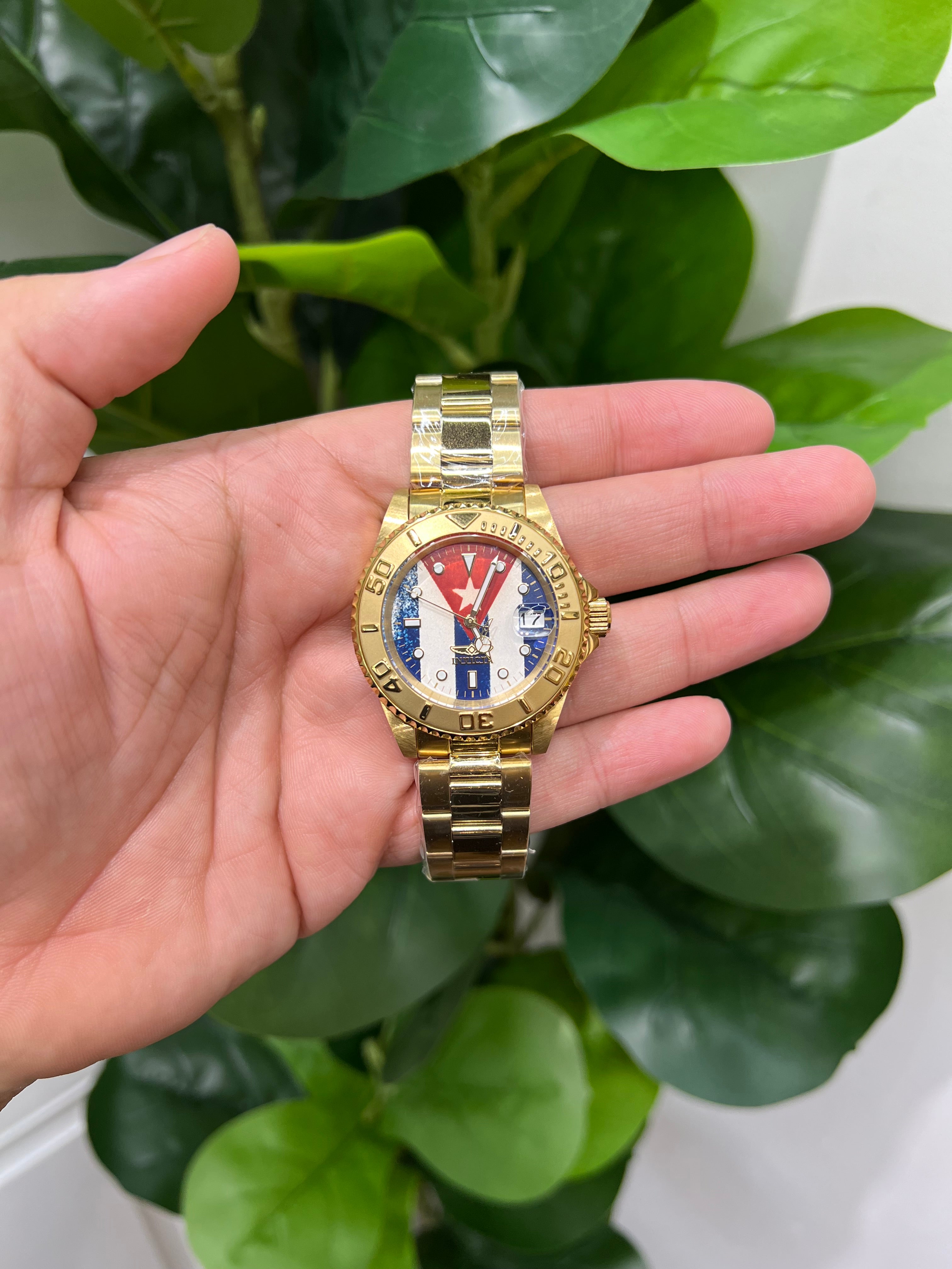 R18- NEW Invicta Cuban Flag Men’s Watch (40mm) W.G – Willy Gold Store